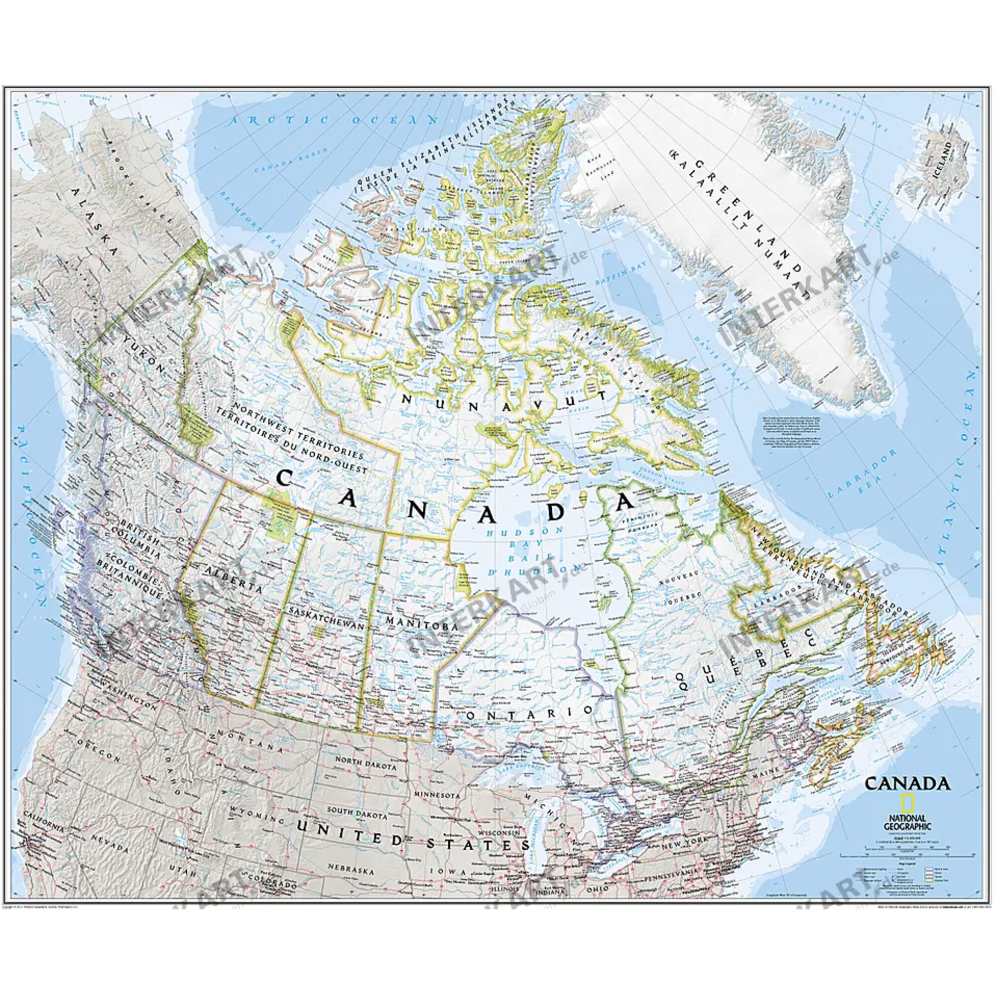 National Geographic Mapa Canadá 96 x 81cm