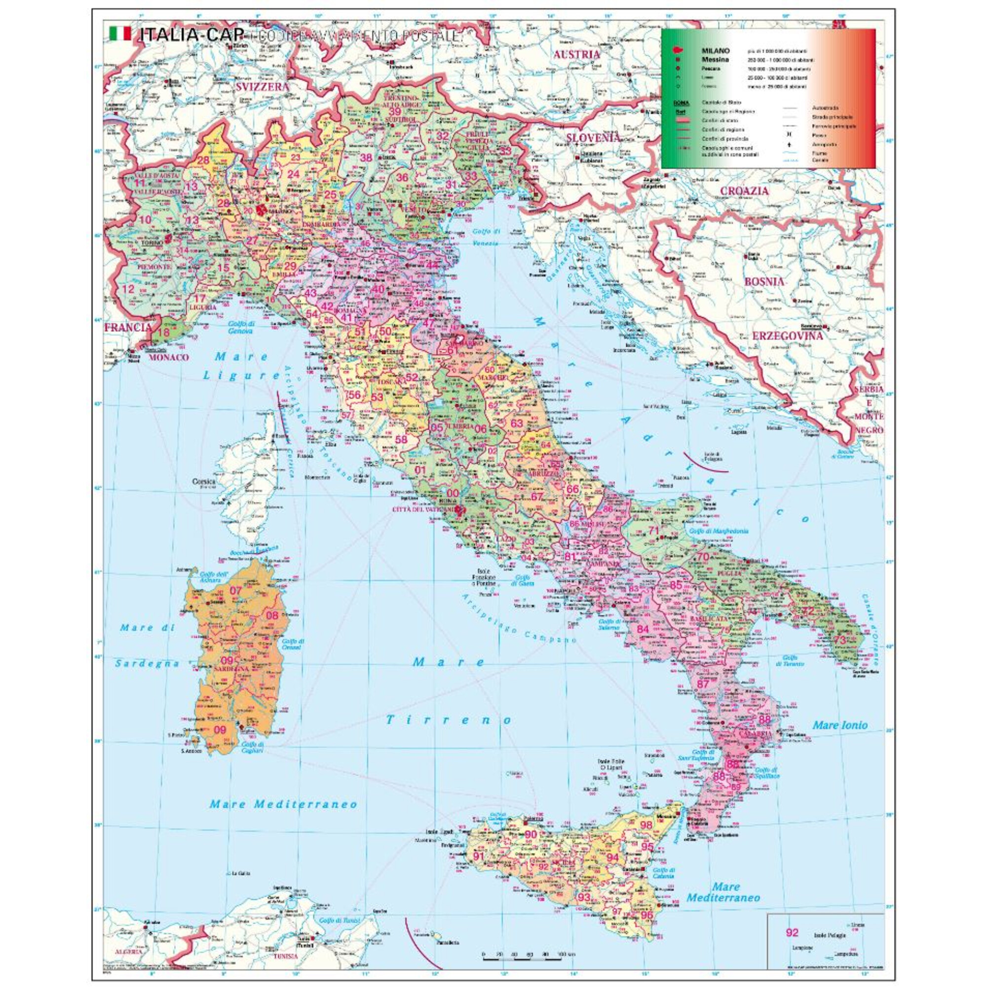 Stiefel Italia Mapa de códigos postales (italiano)